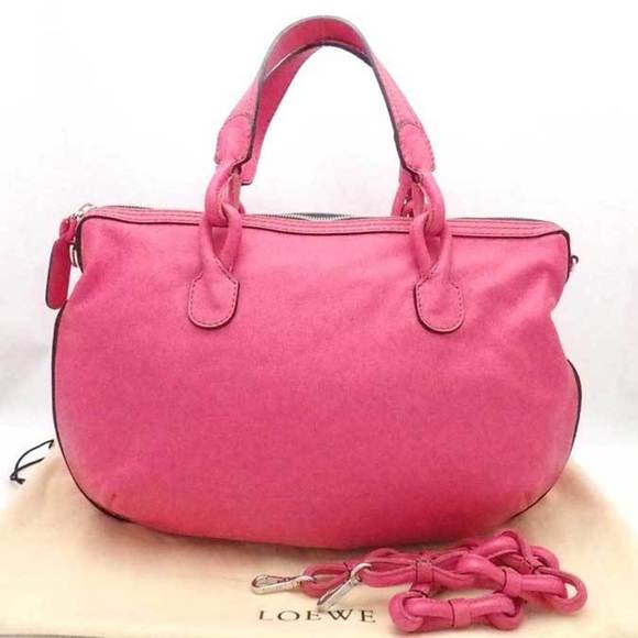 Loewe | Bags | Loewe Loewe Handbag Shoulder Bag Leather Pink Silver ...